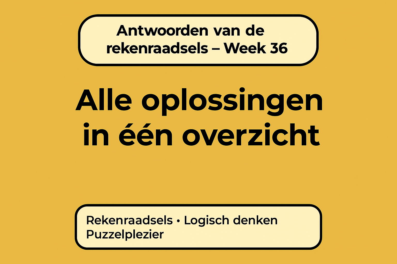 Antwoorden rekenraadsels week 36 - Rekenraadsels met MeesterIY